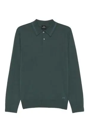 Paul Smith High Neck Polo With Bottons - Green