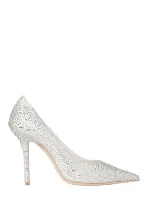 JIMMY CHOO Love 100 Satin Pumps With Crystal Embellishment - Neutral