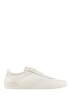 JIMMY CHOO Leather And Lace Low-top Sneakers - Latte Mix