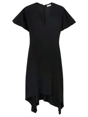 Stella McCartney V-neck Short-sleeve Satin Midi Dress - Black