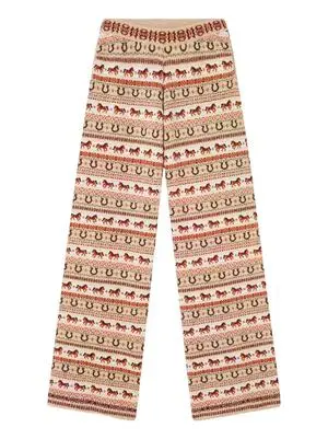Stella McCartney Fair Isle Patterned Trousers - Neutrals