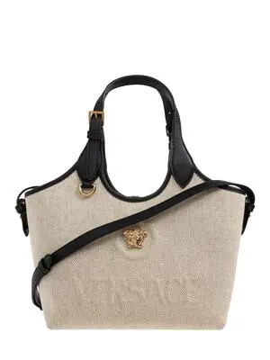 Versace La Medusa Canvas Mini Bag - Cream