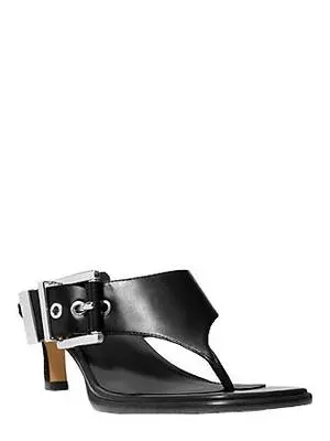 Michael Kors Rowen Leather Thong Sandal - Black