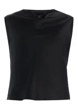 LESET Barb Satin Shell Top - Black
