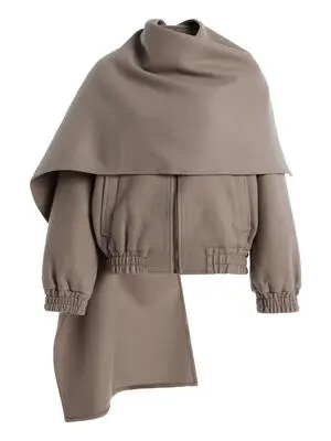 AYA MUSE Tuli Wool-blend Scarf Jacket - Brown