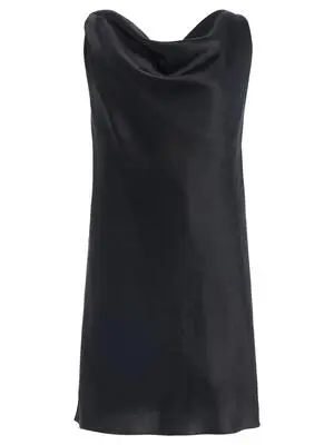 LESET Barb Cowl Satin Mini Dress - Black