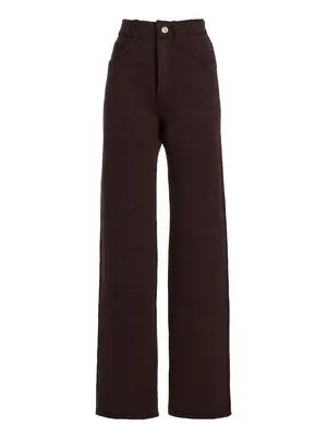 BARRIE Cashmere-denim Flared Pants - Brown