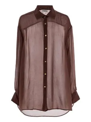 DARKPARK Keanu Silk Organza Shirt - Brown