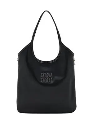 Miu Miu Ivy Leather Tote - Black