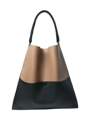Callista Leather Tote - Black/camel