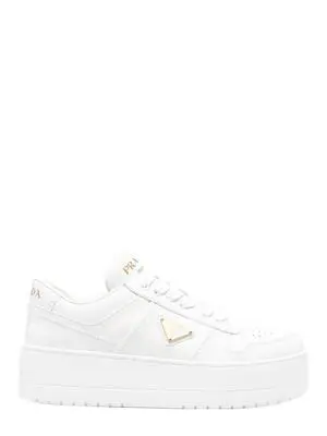 Prada Downtown Leather Sneakers - White