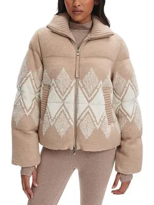 Varley Belinda Knit Puffer Jacket - Light Taupe