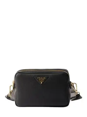 Prada Small Leather Shoulder Bag - Black