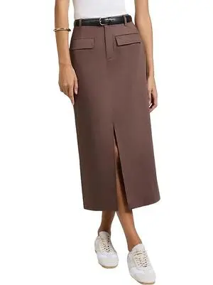 Onia Front Slit Midi Skirt - Chestnut