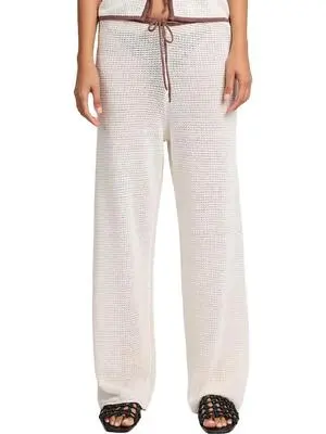 Onia Linen Knit Drawstring Pant - Egret/cappucino