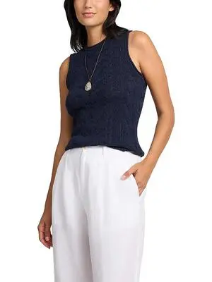 Onia Linen Cable Knit Tank - Noir Navy