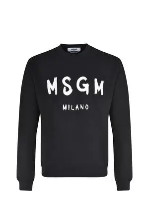 MSGM Cotton Sweatshirt - Black