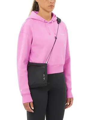 SALOMON Logo Cropped Hoodie Pink/white
