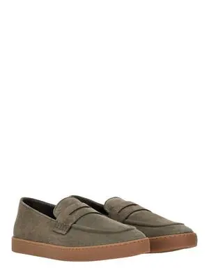 Canali Suede Penny Loafers - Grey