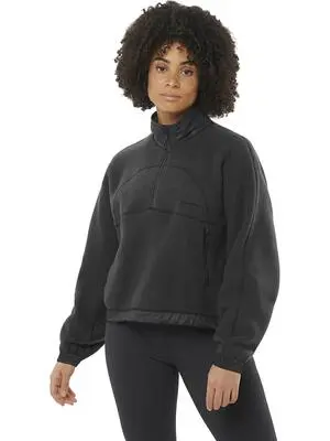 SALOMON Chroma Fleece Crop Half-zip Pullover - Deep Black