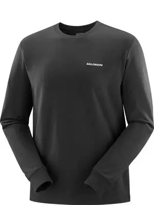SALOMON Chest Logo Ls Tee - Deep Black