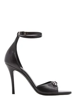 Balenciaga City Heeled Leather Sandals - Black