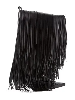Balenciaga Fringe Leather Boots - Black