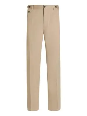 Dolce & Gabbana Stretch Cotton Gabardine Trousers - Beige