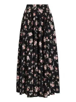 Dolce & Gabbana Roses-print Charmeuse Circle Skirt - Multicolor