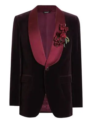 Dolce & Gabbana Single-breasted Sicilia Light Smooth Velvet Jacket - Purple