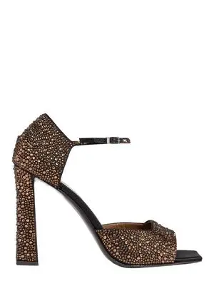 GIUSEPPE ZANOTTI Mya 105 Crystal-embellished Satin Sandals - Gold