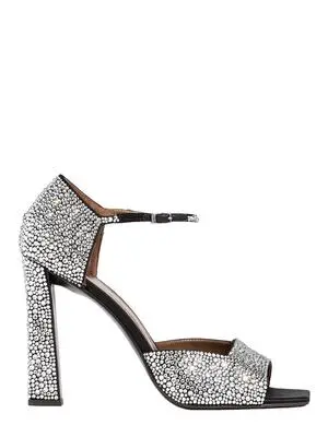 GIUSEPPE ZANOTTI Mya 105 Crystal-embellished Satin Sandals - Silver
