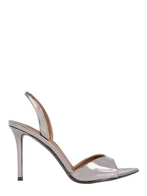 GIUSEPPE ZANOTTI Clandestino 90 Mirrored-Leather Slingback Sandals Gray