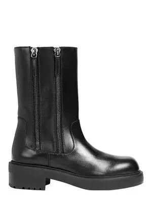 GIUSEPPE ZANOTTI Foustine Leather Ankle Boots - Black