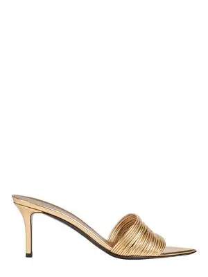 GIUSEPPE ZANOTTI Intriigo Clio 70 Metallic Leather Mules - Gold