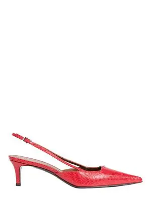 GIUSEPPE ZANOTTI Brenda 45 Lizard-effect Leather Slingback Pumps - Red