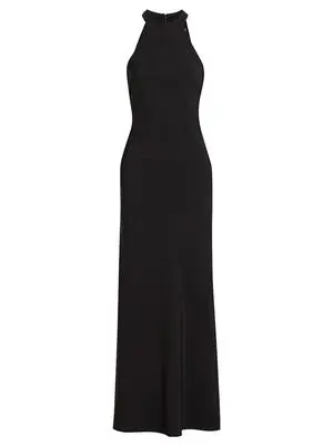 MIKAEL AGHAL Crepe Gown - Black