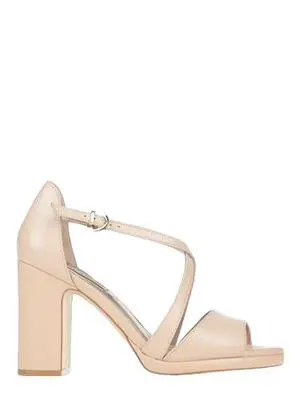 LUCIANO BARACHINI Sandals In Leather - Beige