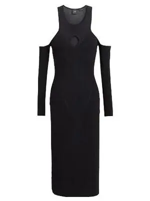 Pinko Midi Bodycon Knit Dress - Black