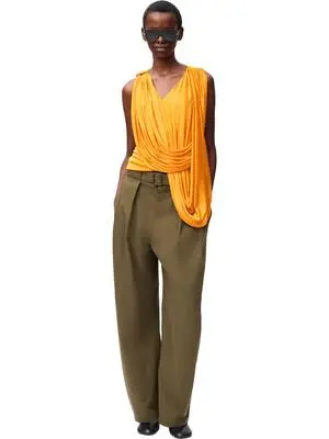 Loewe Draped Viscose Top - Dark Yellow