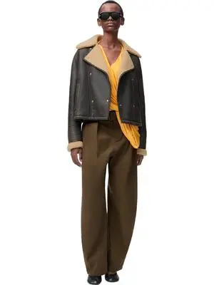 Loewe Jacket In Shearling Brown/beige