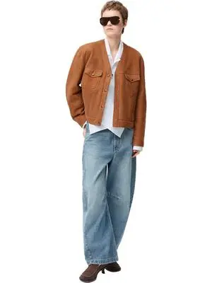 Loewe Cardigan In Shearling - Toffee