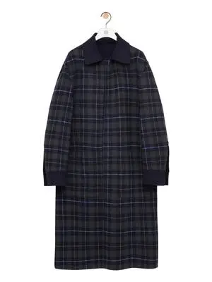 Loewe Coat In Wool And Cashmere - Navy/grey