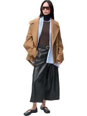 Loewe Wool Short Coat Camel