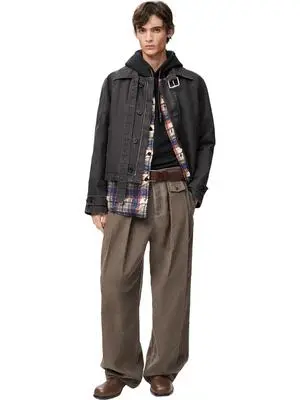 Loewe Belted Cotton Jacket - Anthracite