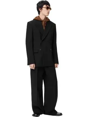 Loewe Double-breasted Jacket In Wool - Black