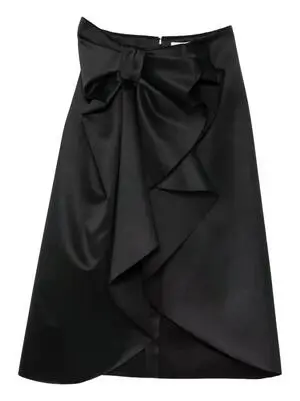 Viktor & Rolf Bow-embellished Midi Skirt - Black
