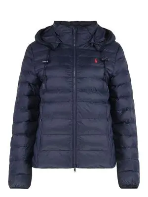 Ralph Lauren Short Down Jacket With Hood - Blue