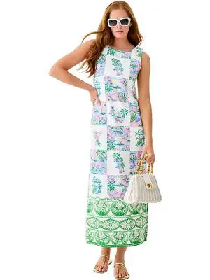Lilly Pulitzer® Dee Stretch Maxi Shift Dress - Multi Sunny Dee Patch Engineered Woven Maxi Sh