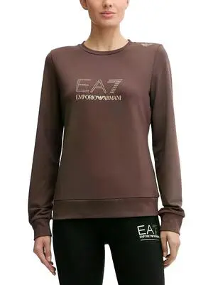 Emporio Armani Logo-detail Crew-neck Sweatshirt - Brown